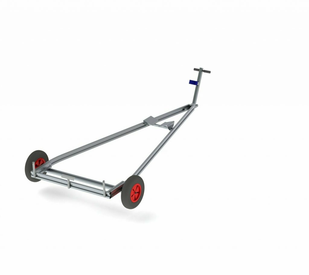 Aluminium Finn Launch Trolley cradle fitted – Mersea Trailers
