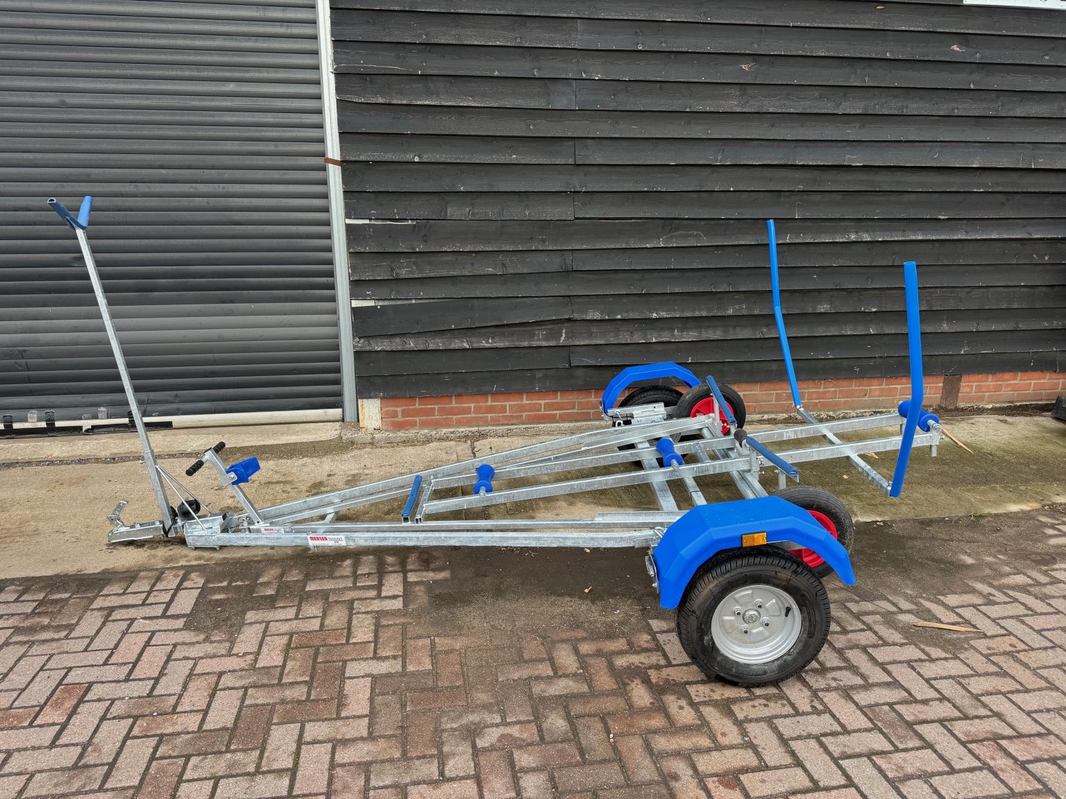 Welded Wooden Boat trolley 220 size, extended with central rollers ...