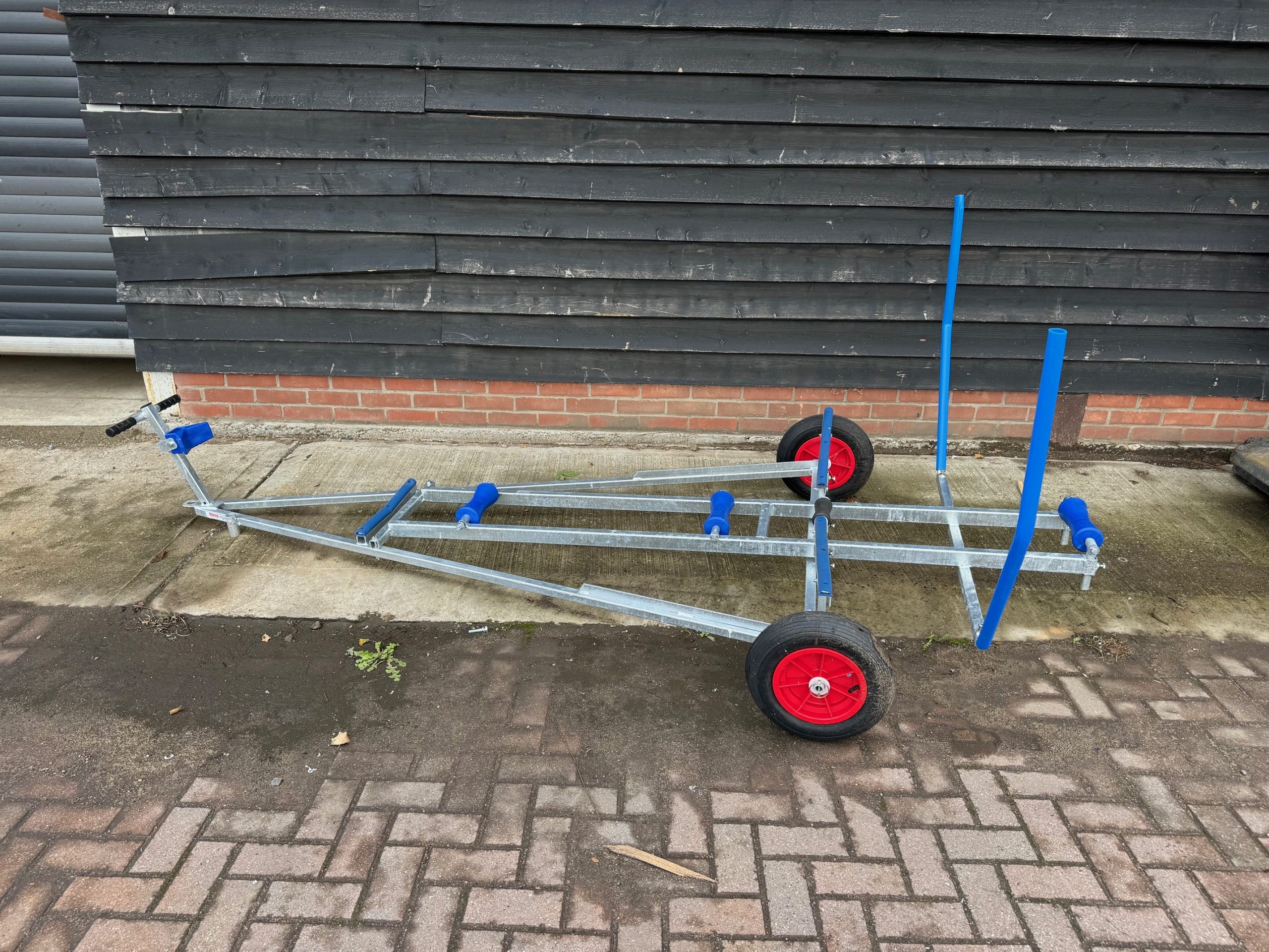 Welded Wooden Boat trolley 220 size, extended with central rollers ...