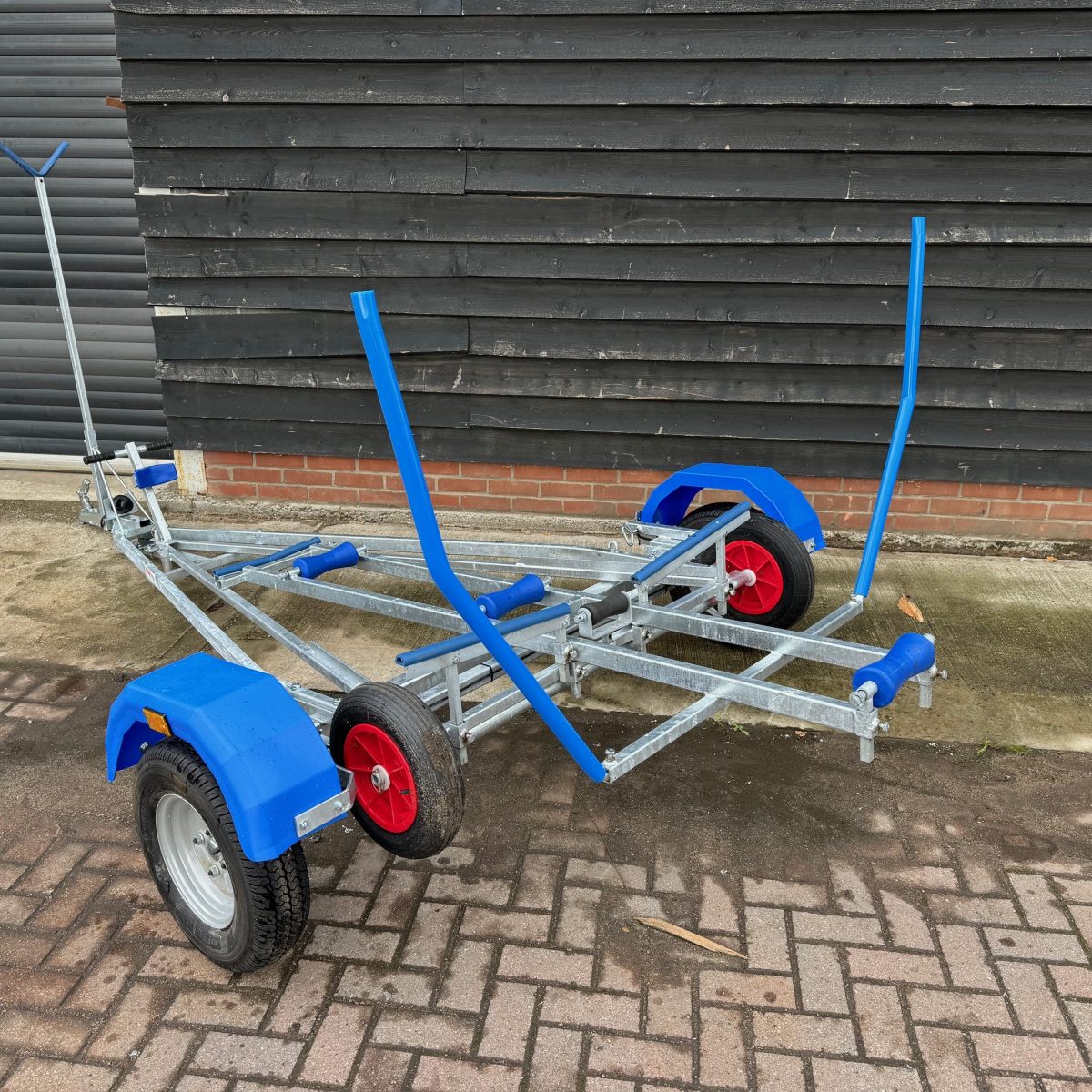Welded Wooden Boat trolley 220 size, extended with central rollers ...