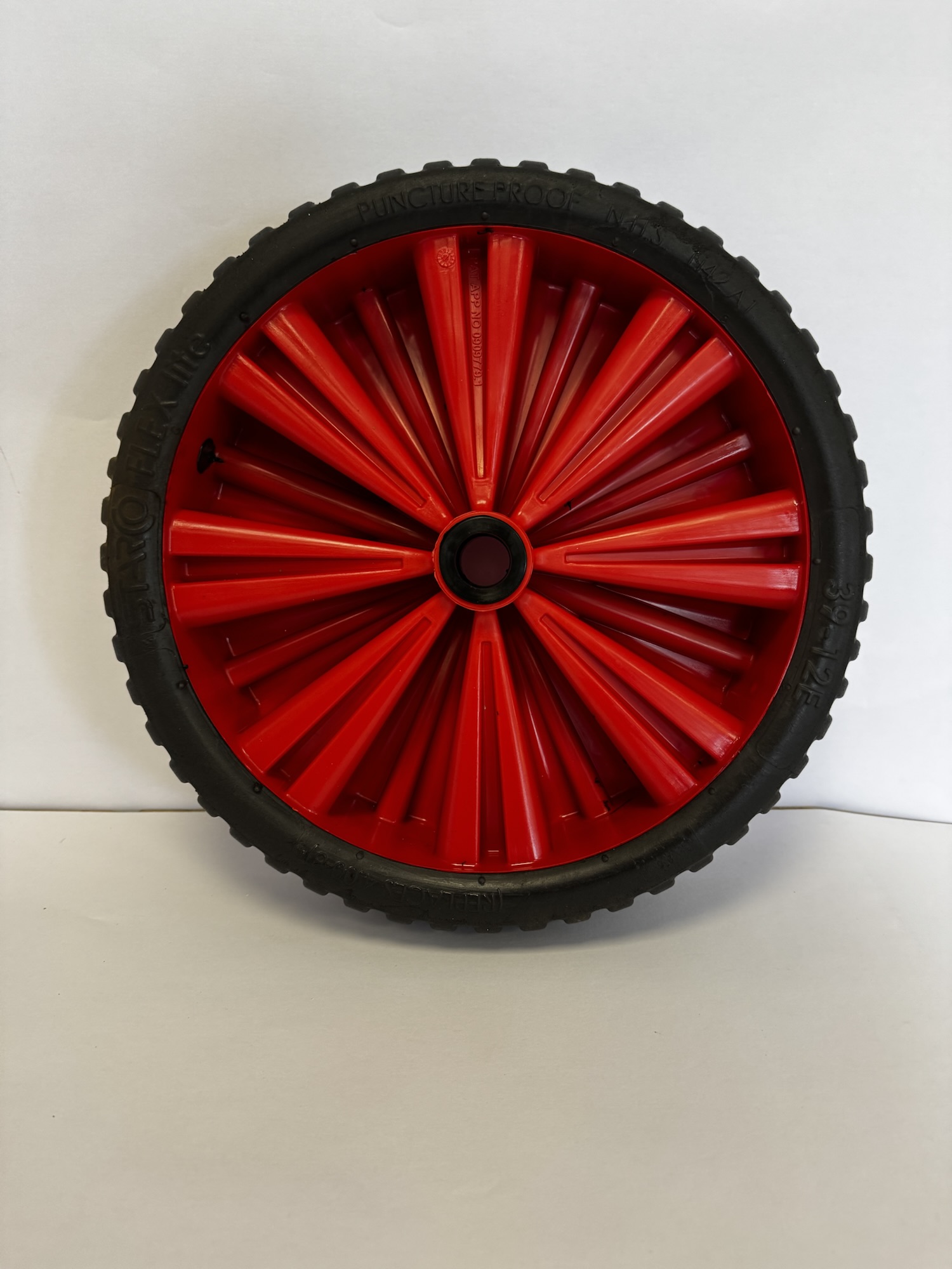 Puncture Proof trolley wheel 395×90-8 26mm red plastic rim – Mersea ...