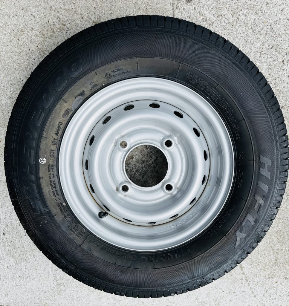 175 X 13 WHEEL AND TYRE 8PLY 4X5.5inch PCD – Mersea Trailers