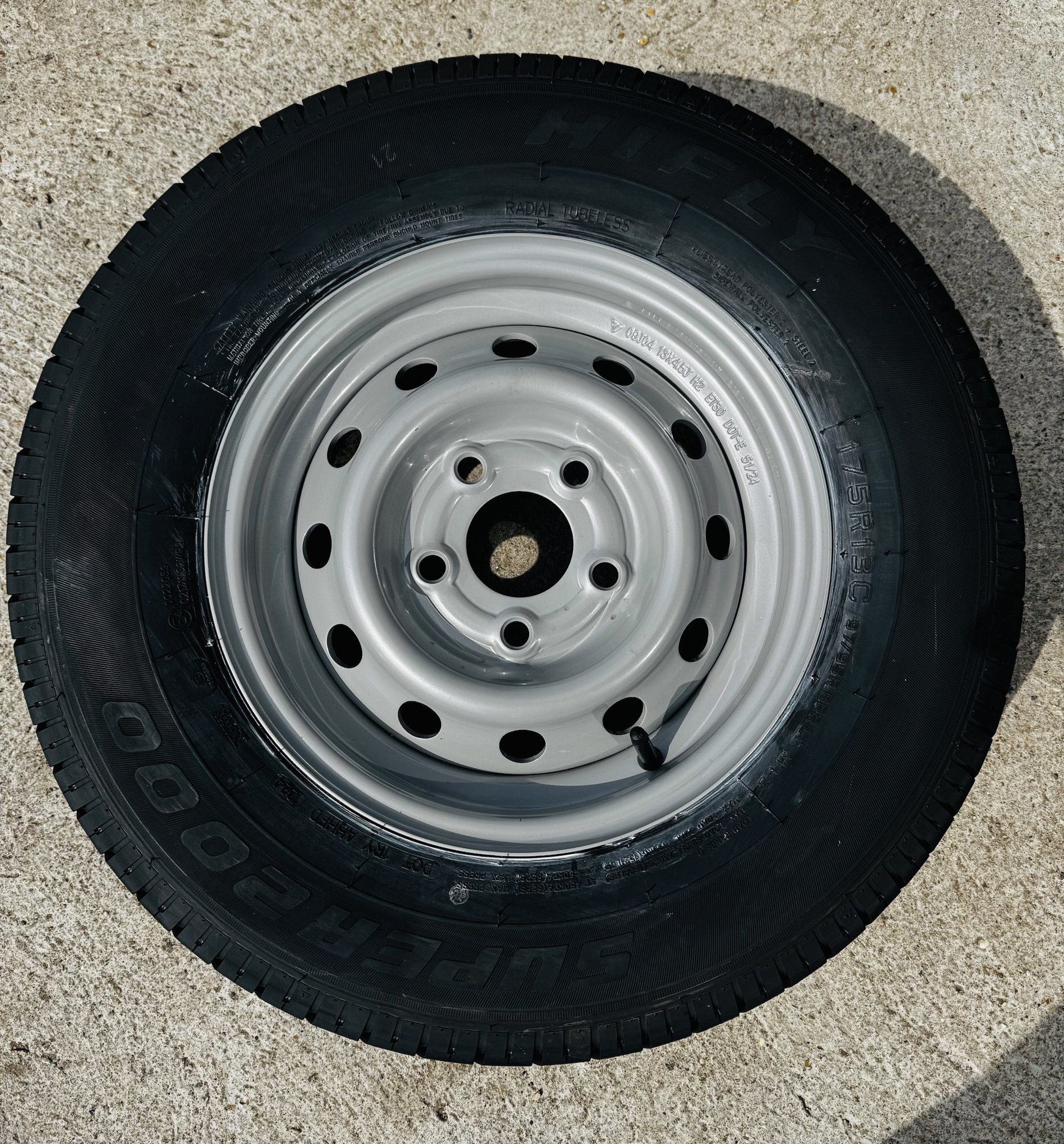 175 X 13 WHEEL AND TYRE 8PLY 5X112PCD 730KG – Mersea Trailers